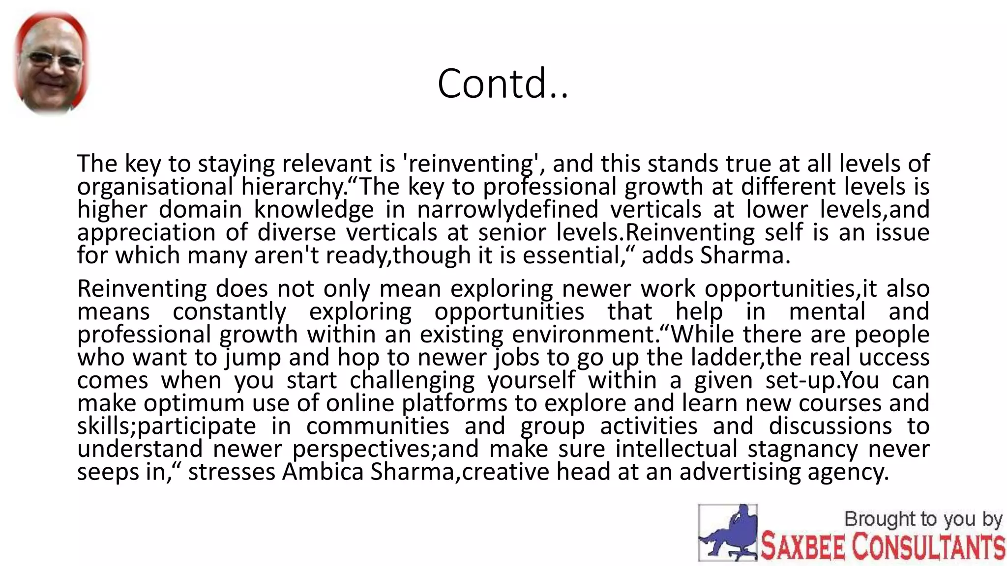 Reinvent yourself; stay relevant | PPTX