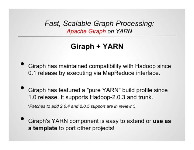 Fast, Scalable Graph Processing: Apache Giraph on YARN | PDF | Web Development | Internet