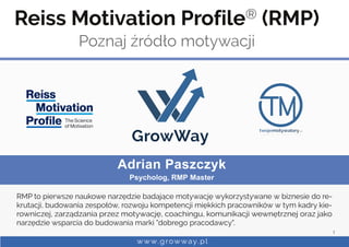 Reiss Motivation Profile (RMP) - poznaj źródło motywacji | PDF | Career ...