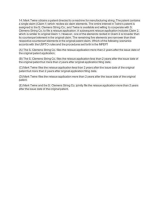 Reissue 1400 questions | DOCX