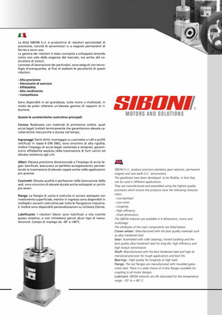 ПЛАНЕТАРНЫЕ РЕДУКТОРЫ серии RE SIBONI | PDF