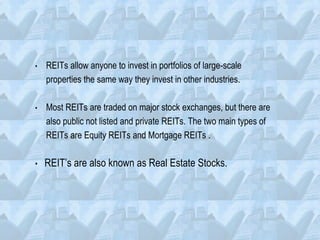 Reits in india | PPTX