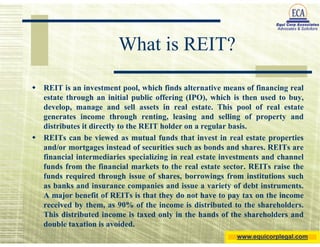 REITs- A new KICK for Real Estate | PDF | Real Estate Industry | Industries