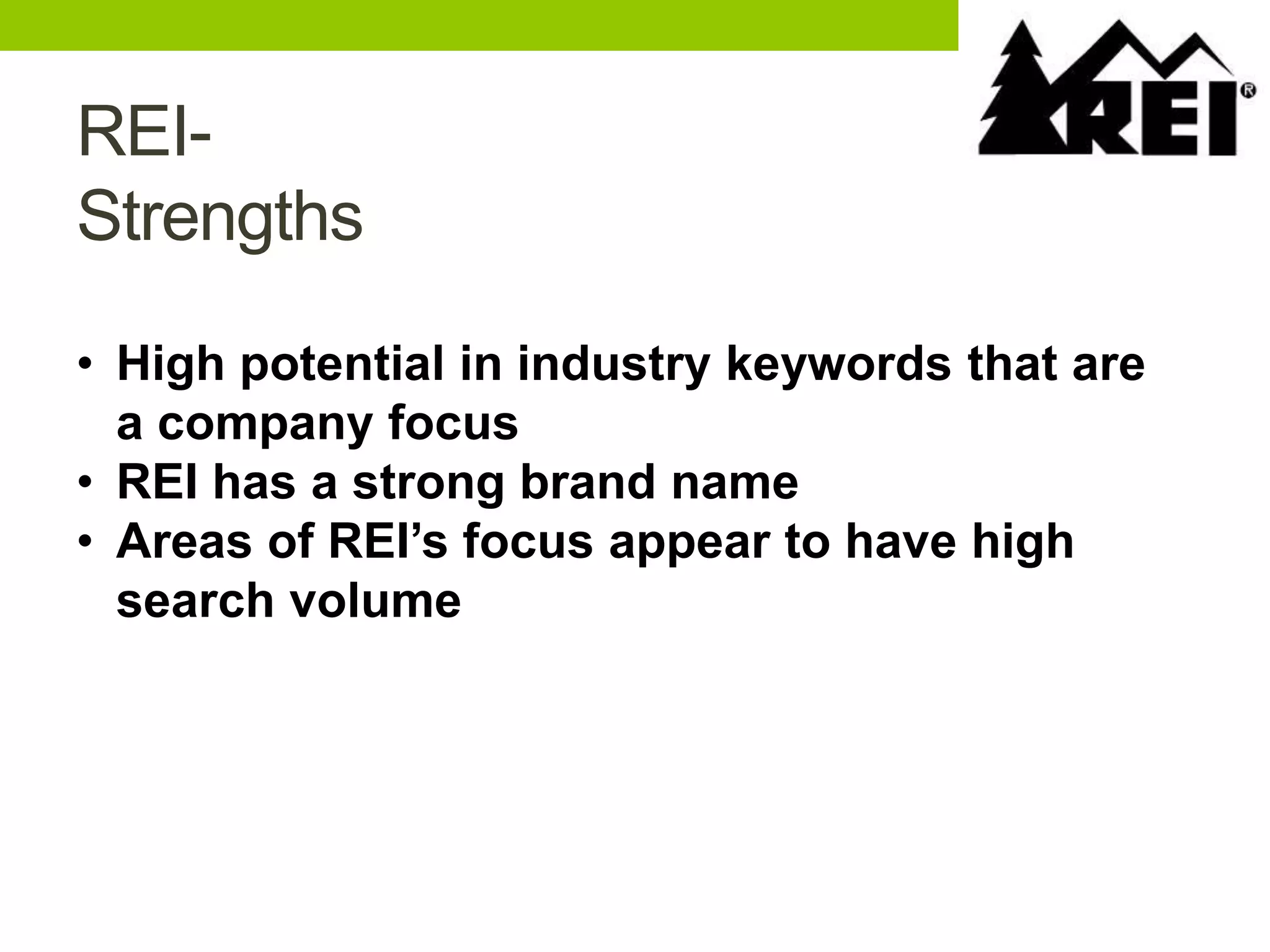 Rei website audit & analysis | PPT