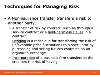 Rejda chapter 1 slides risk and its treatment | PPT