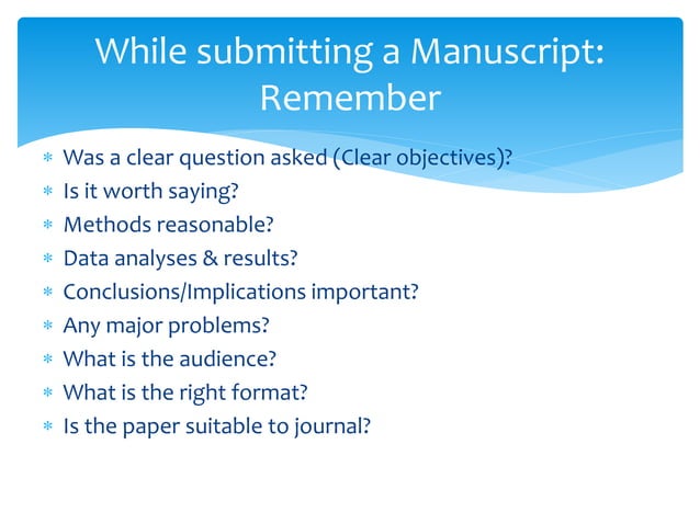 What to do with a rejected manuscript? | PPT