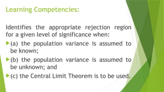Rejection-Region.pptx.............................. | PPTX