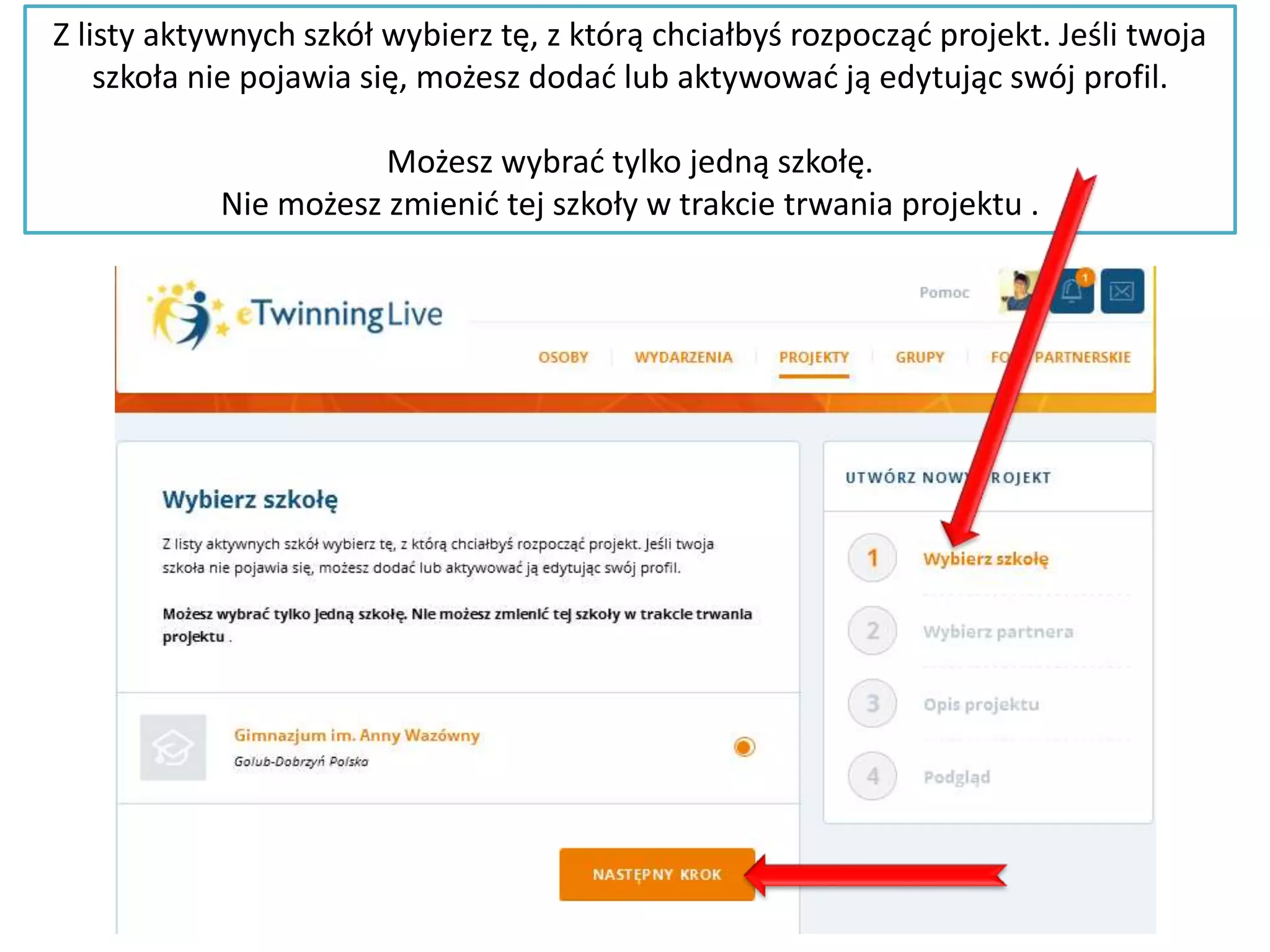 Rejestracja projektu eTwinning | PPTX