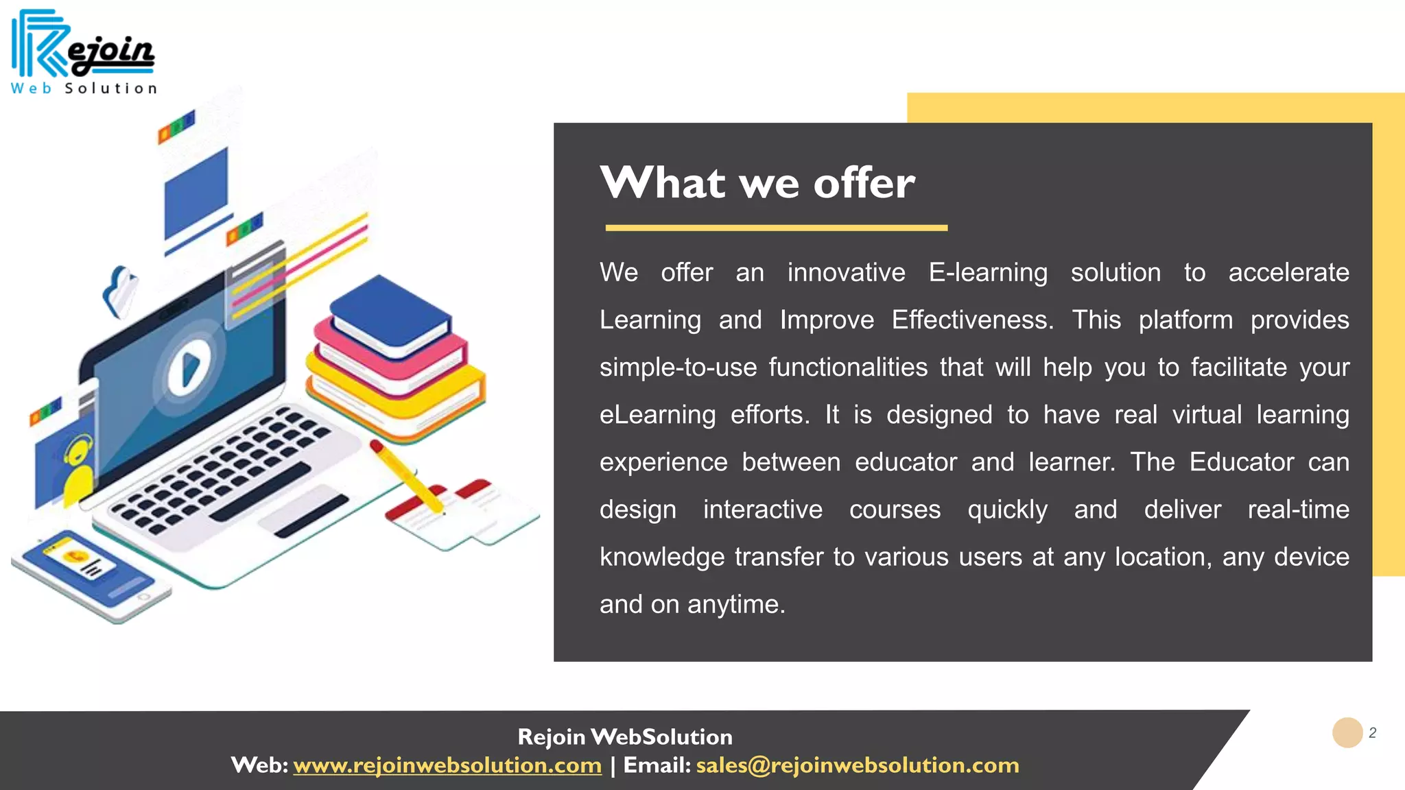 Rejoin E-learning Solution Overview | PPT