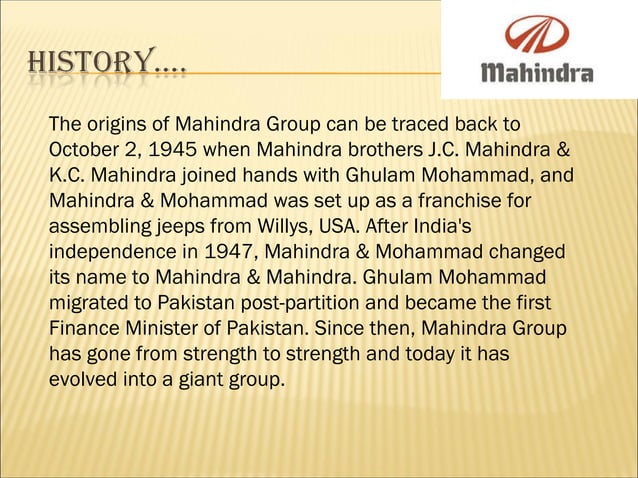 MAHINDRA & MAHINDRA | PPT