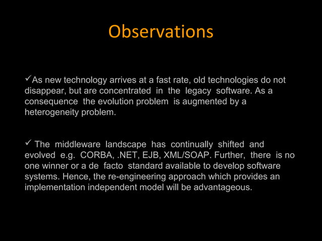 Rejunevating software reengineering processes | PPT | Computer Software and Applications | Computing
