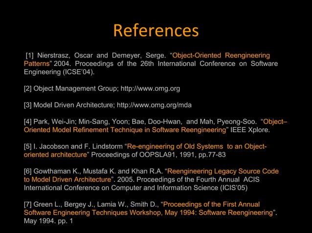 Rejunevating software reengineering processes | PPT | Computer Software and Applications | Computing