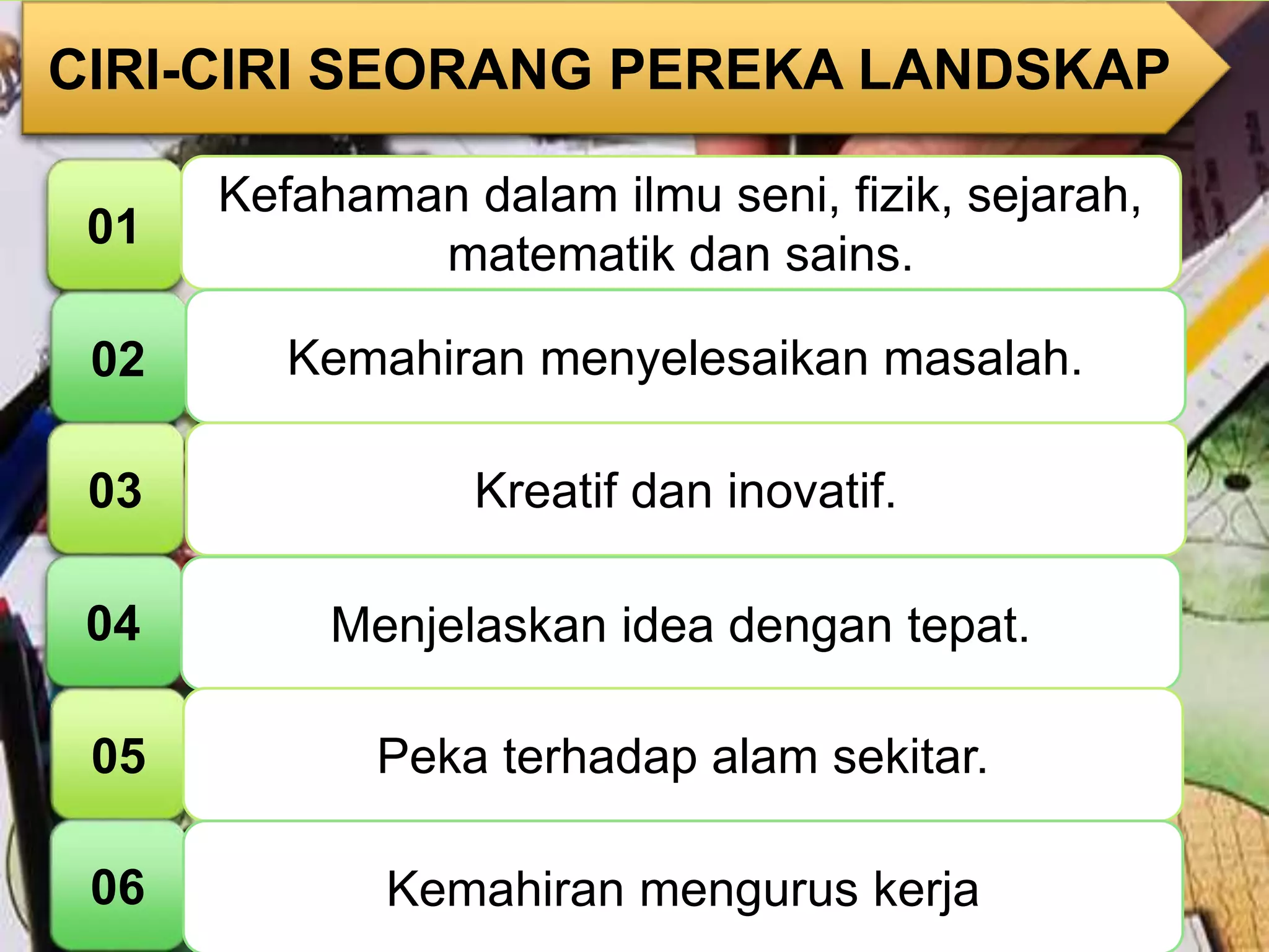 REKA BENTUK LANDSKAP PENDIDIKAN SENI VISUAL TINGKATAN 3 | PPTX