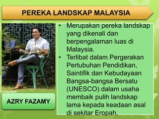 REKA BENTUK LANDSKAP PENDIDIKAN SENI VISUAL TINGKATAN 3 | PPTX