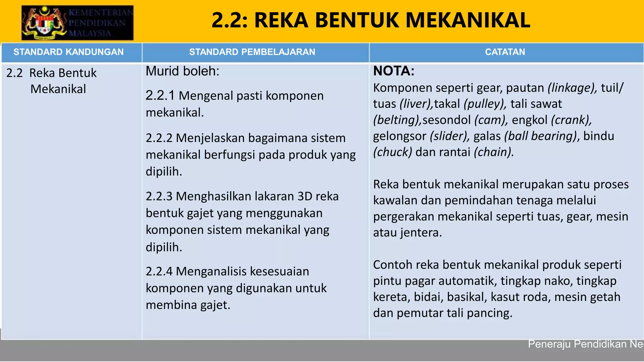 Reka bentuk mekanikal | PPTX