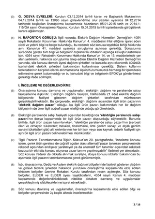 Rekabet Kurumunun Elder Hakkındaki Raporu | PDF