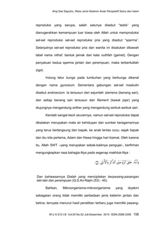 Reka jenis kelamin anak dalam perspektif sains | PDF