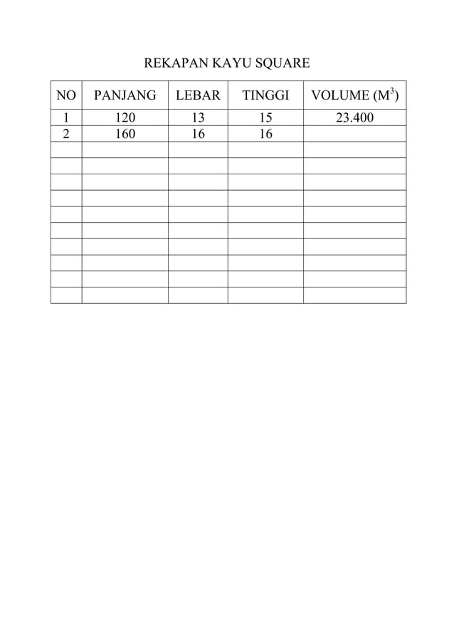 Rekapan kayu square | DOCX