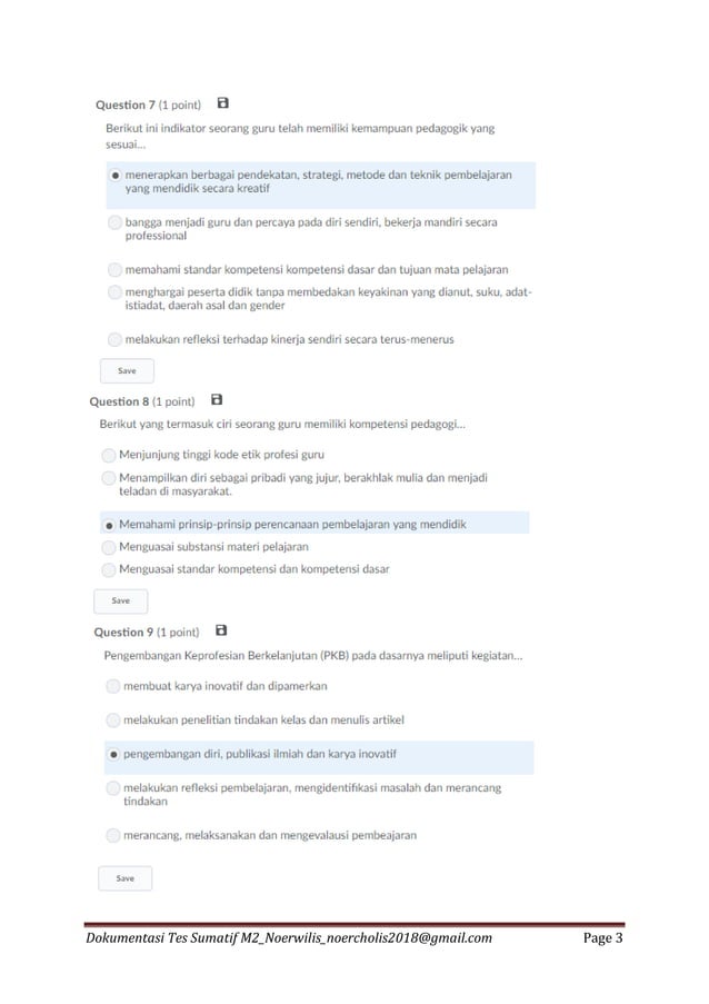 Rekap soal kompetensi pedagogi | PDF