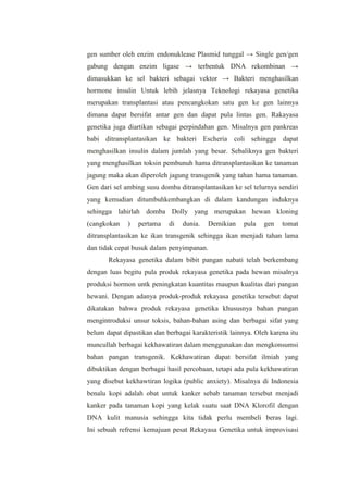 Rekayasa genetika dalam bioetika | DOCX