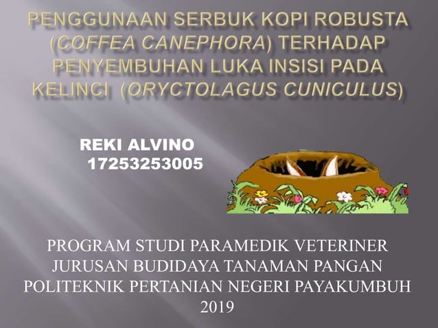 PENGGUNAAN SERBUK KOPI ROBUSTA (Coffea canephora) TERHADAP PENYEMBUHAN ...