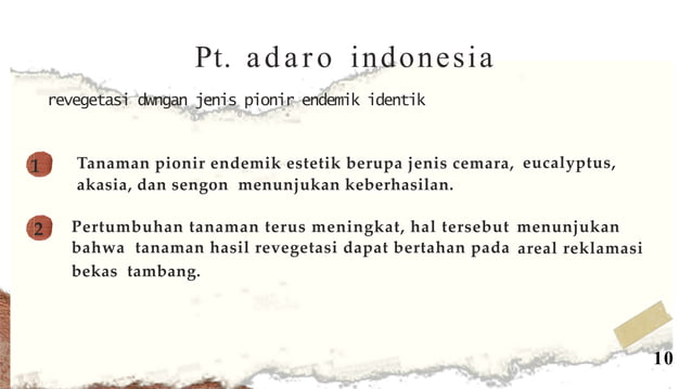 Revegetasi Lahan Bekas Tambang Batubara | PPTX