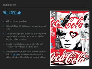 Reklamuppgift årskurs 6 bild | PDF