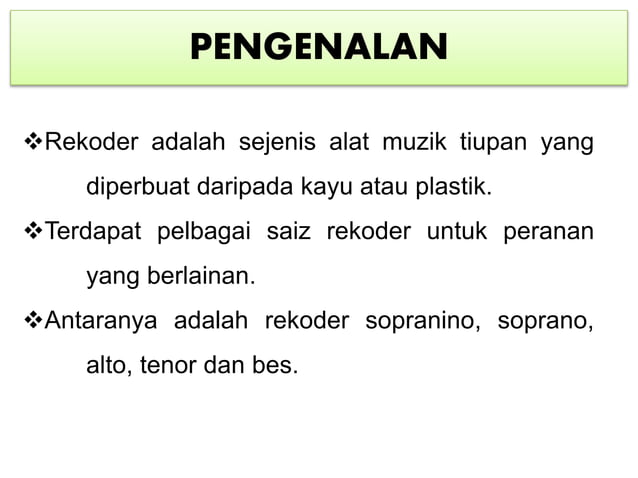 Teknik Bermain Rekoder | PPTX