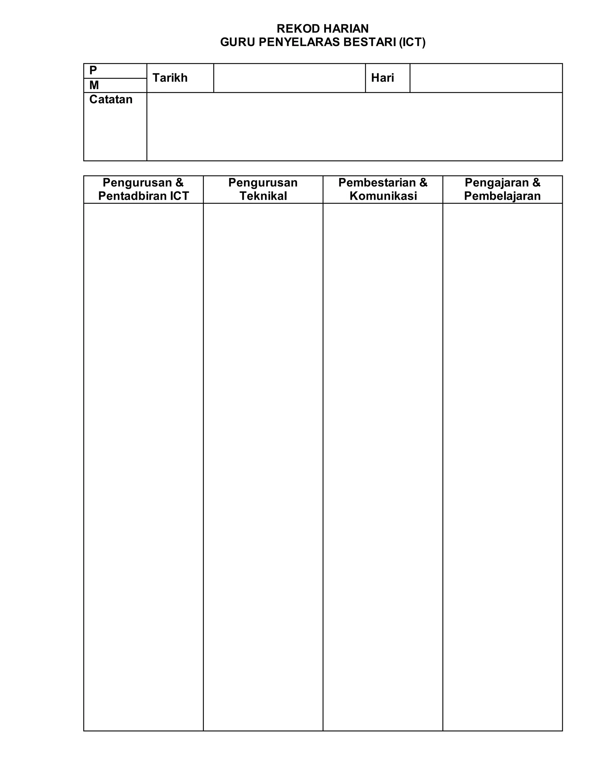 Rekod harian gpb | PDF