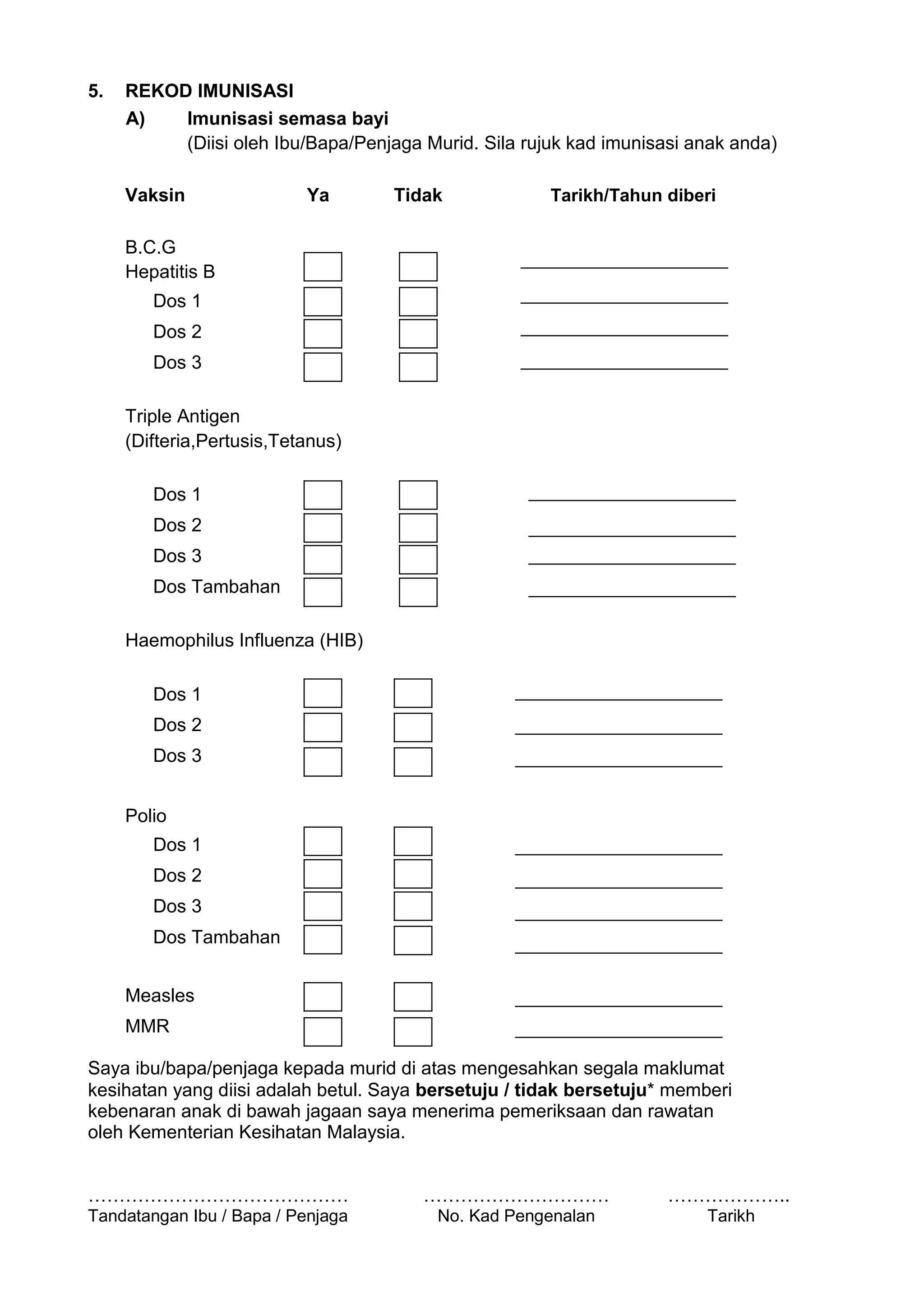 Rekod kesihatan murid | PDF