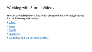 AWS Rekognition intro and practical approach for biginners | PPT