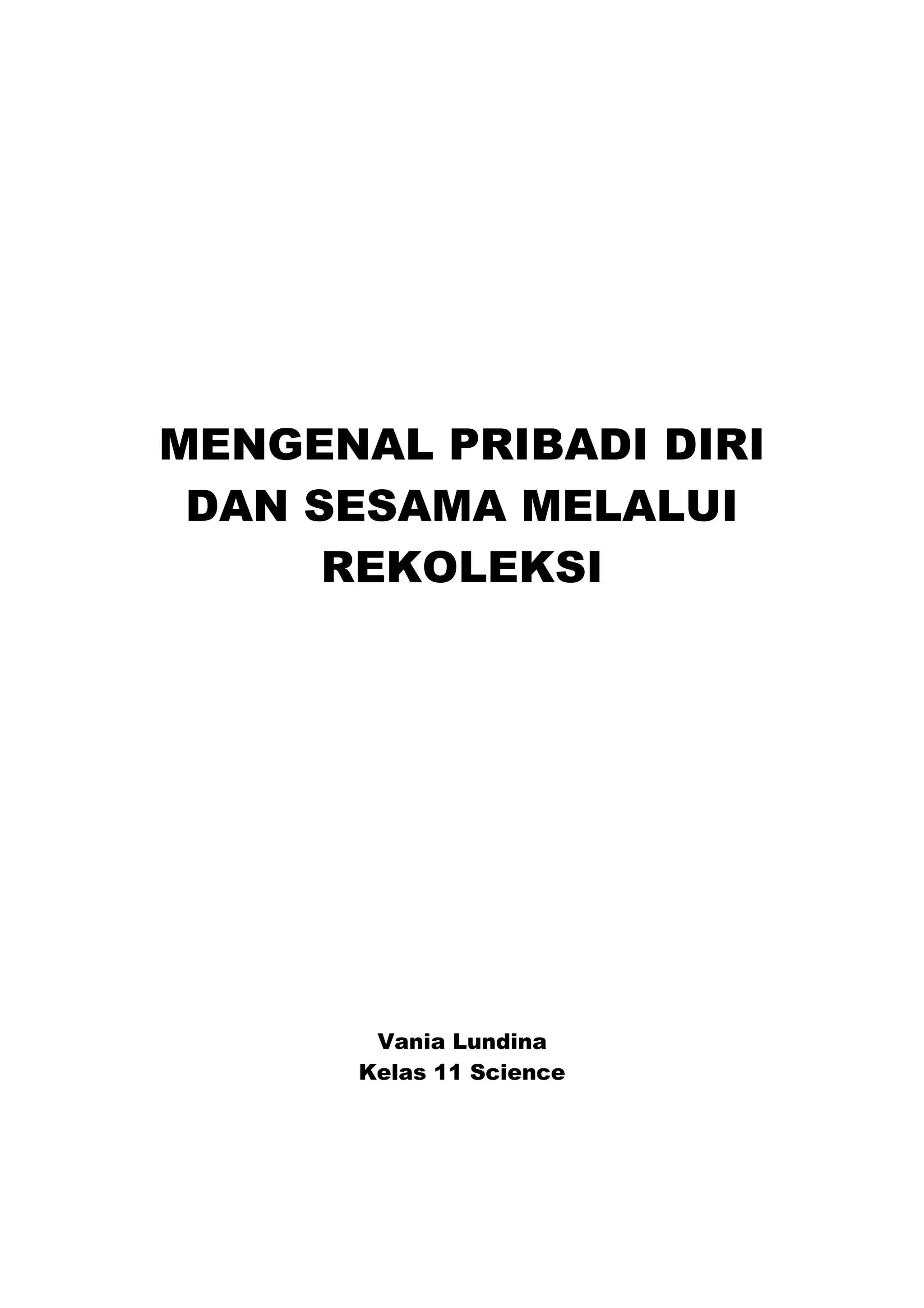 Mengenal Diri dan Sesama Melalui Rekoleksi | PDF