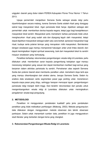 Rekomendasi Pengembangan Wisata Religi di Larantuka | DOCX