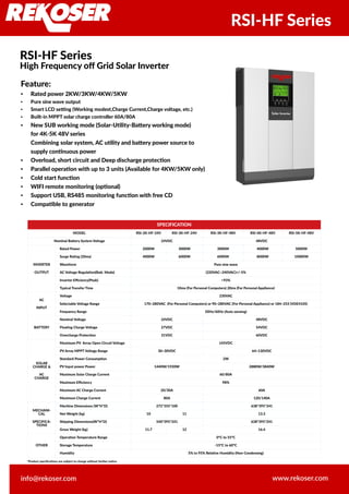 Rekoser Inverters Catalog | PDF