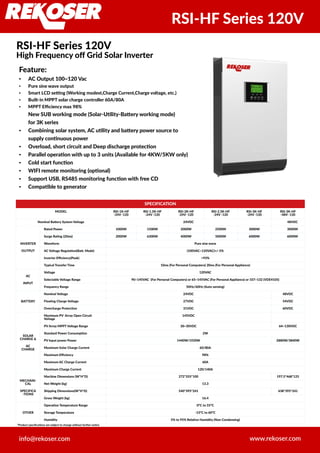 Rekoser Inverters Catalog | PDF