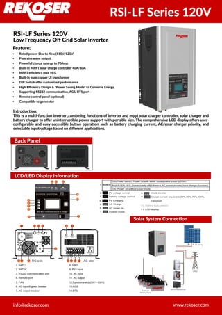 Rekoser Inverters Catalog | PDF