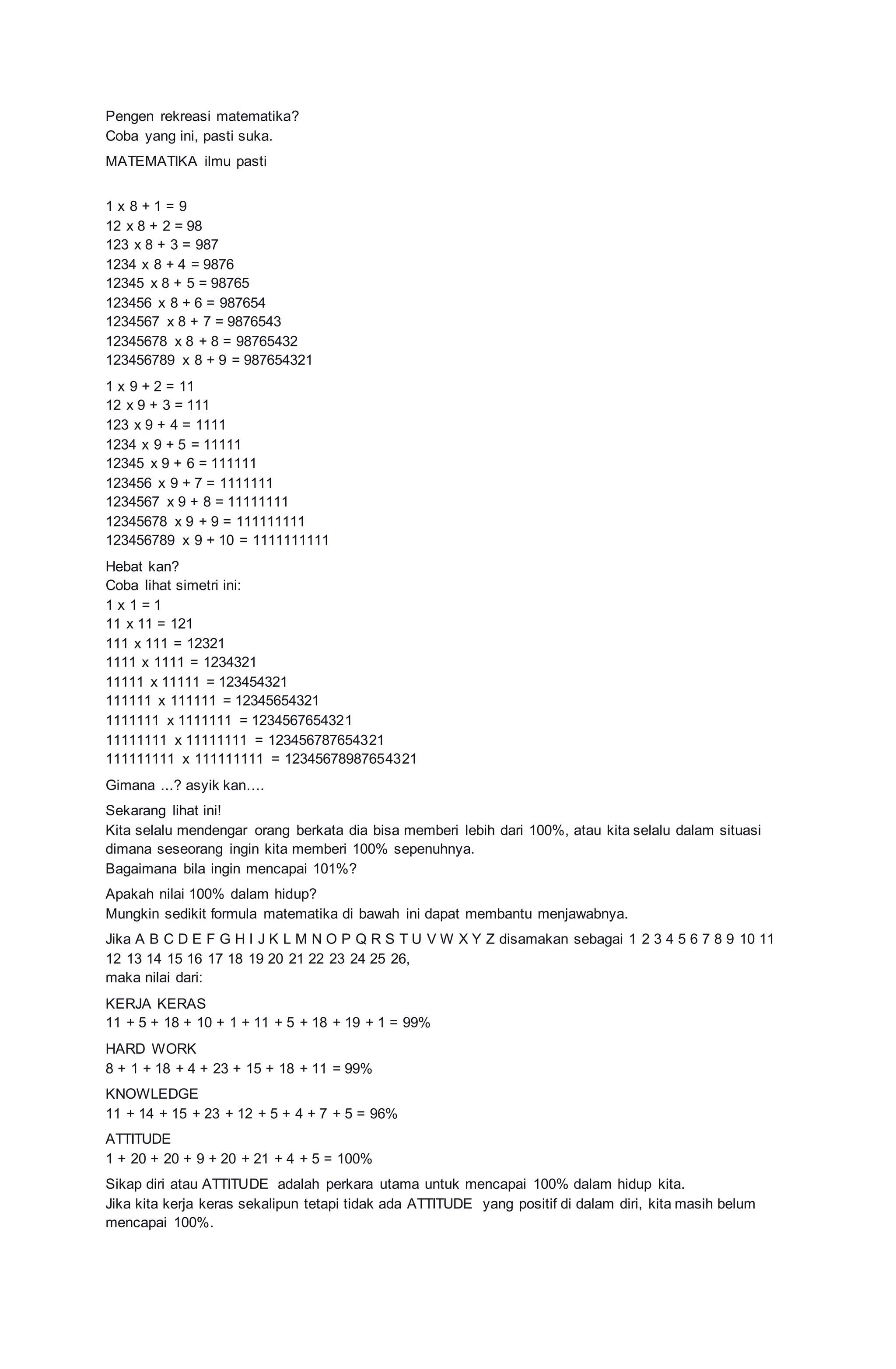 Rekreasi matematika | DOCX