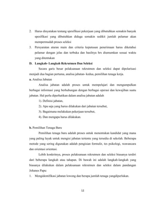 Rekrutmen dan seleksi | DOCX