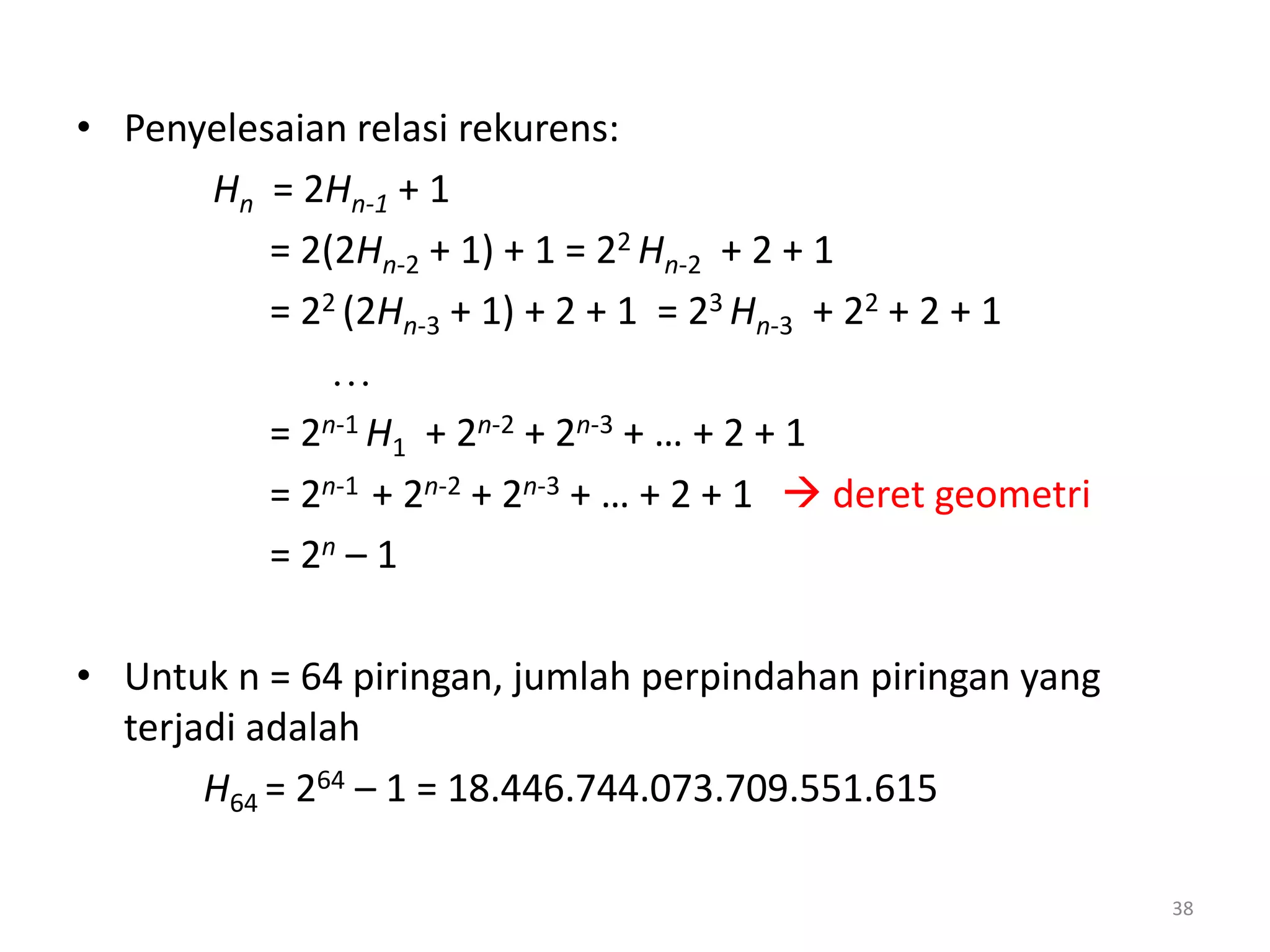 Rekursi dan relasi rekurens | PPTX