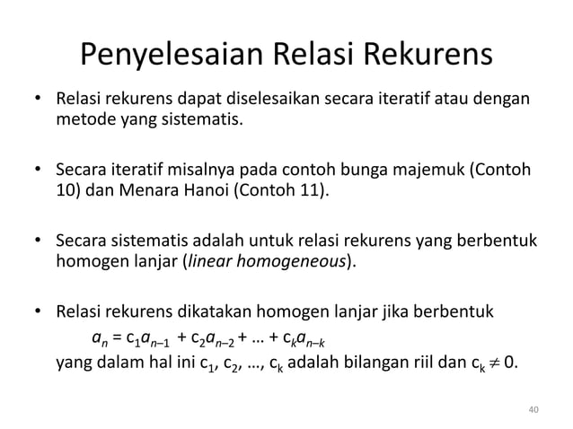 Rekursi dan relasi rekurens | PPTX