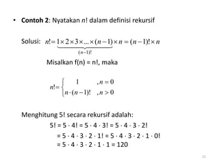 Rekursi dan Relasi Rekurens Kelas 11 Sains Tek.pptx