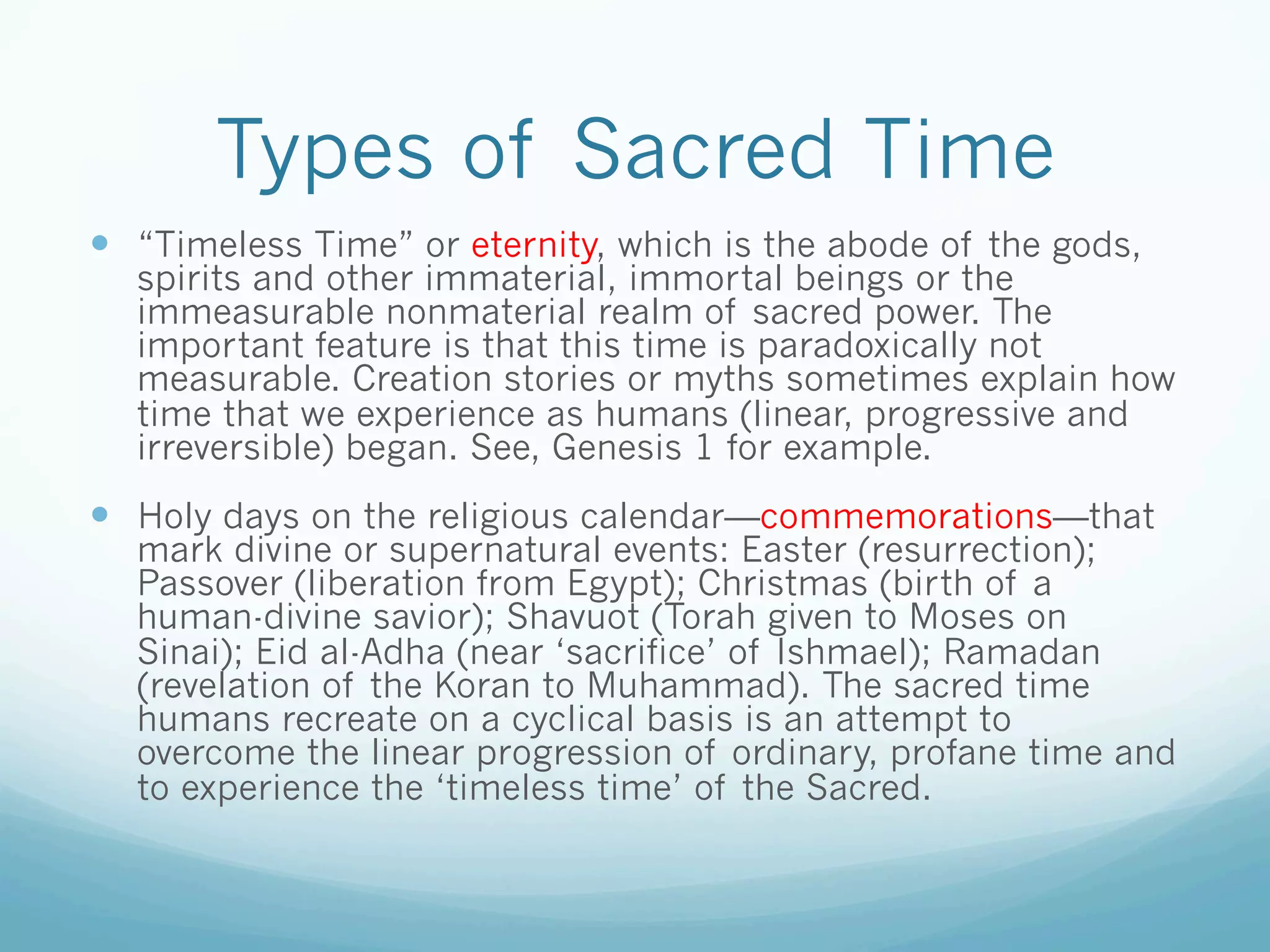 Rel 207 sacred space and sacred time | PDF