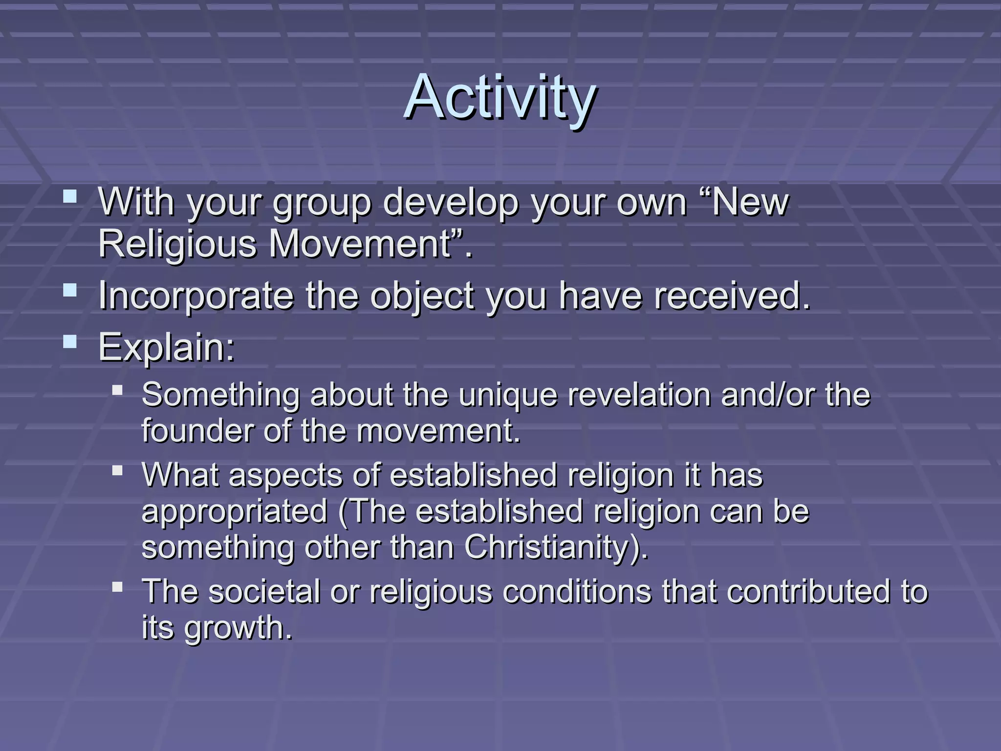 Rel 101 new religious movements part ii | PPT