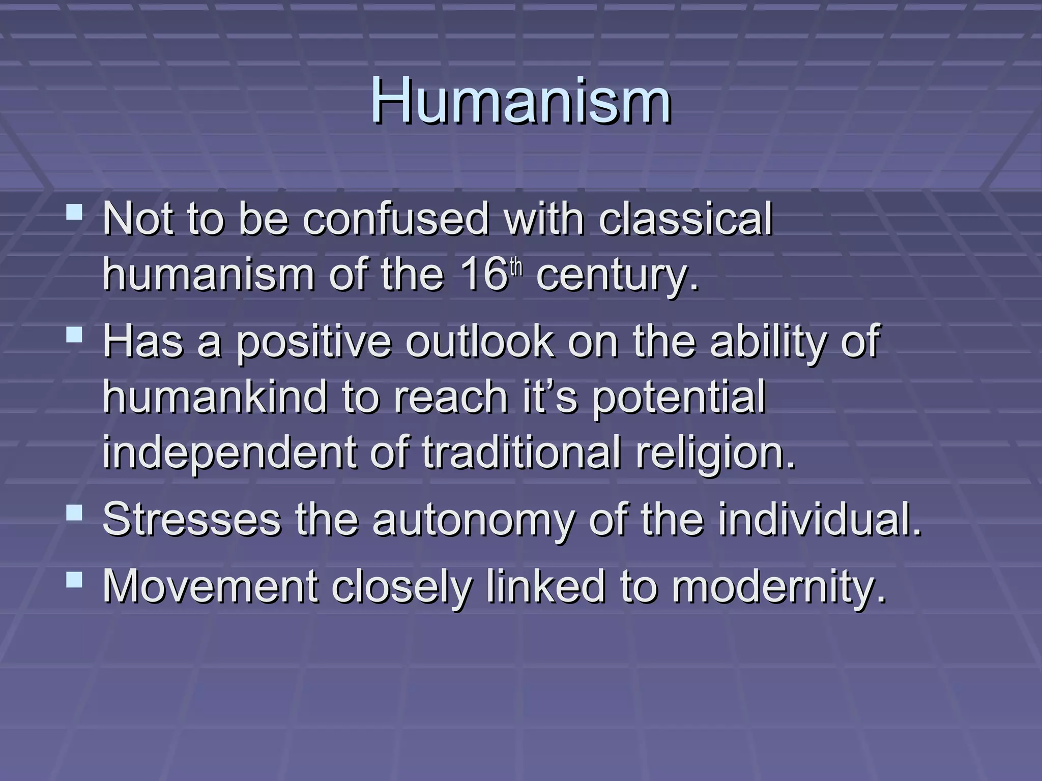 Rel 101 secular humanism and postmodernism | PPT