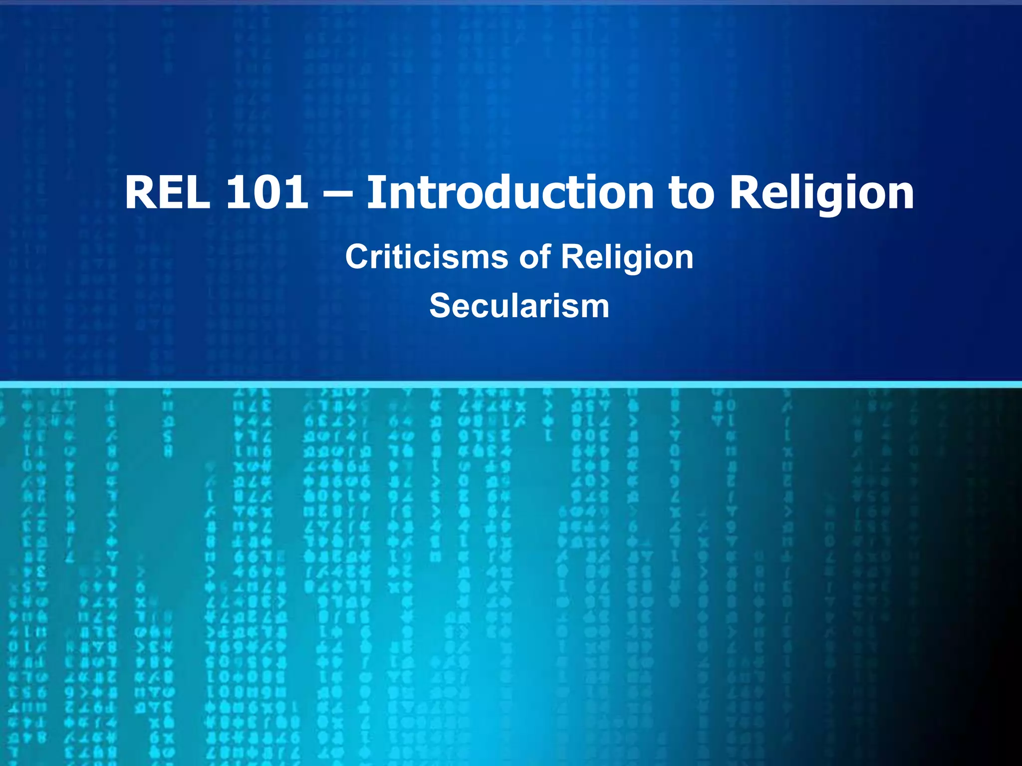 Rel 101 secularism | PPTX
