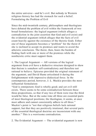 REL101(WI) World ReligionsReflection Paper #2The Problem of.docx