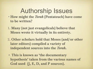 REL404 Exploring Faith Session 1: Origins and Authorship of the Old ...
