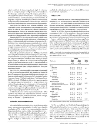 Relacao da cognicao e qualidade de vida entre idosos comunitarios ...