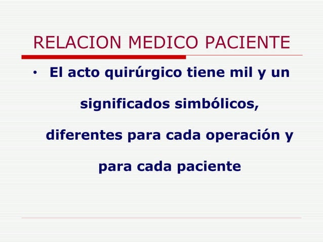Relacion Medico Paciente | PPT