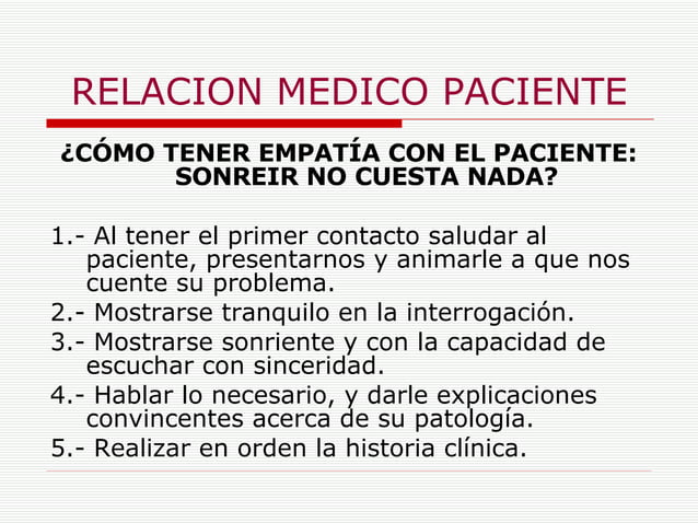 Relacion Medico Paciente | PPT